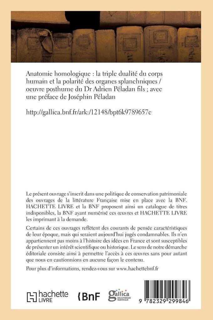 Taschenbuch: "Anatomie Homologique, La Triple Dualité Du Corps Humain ...
