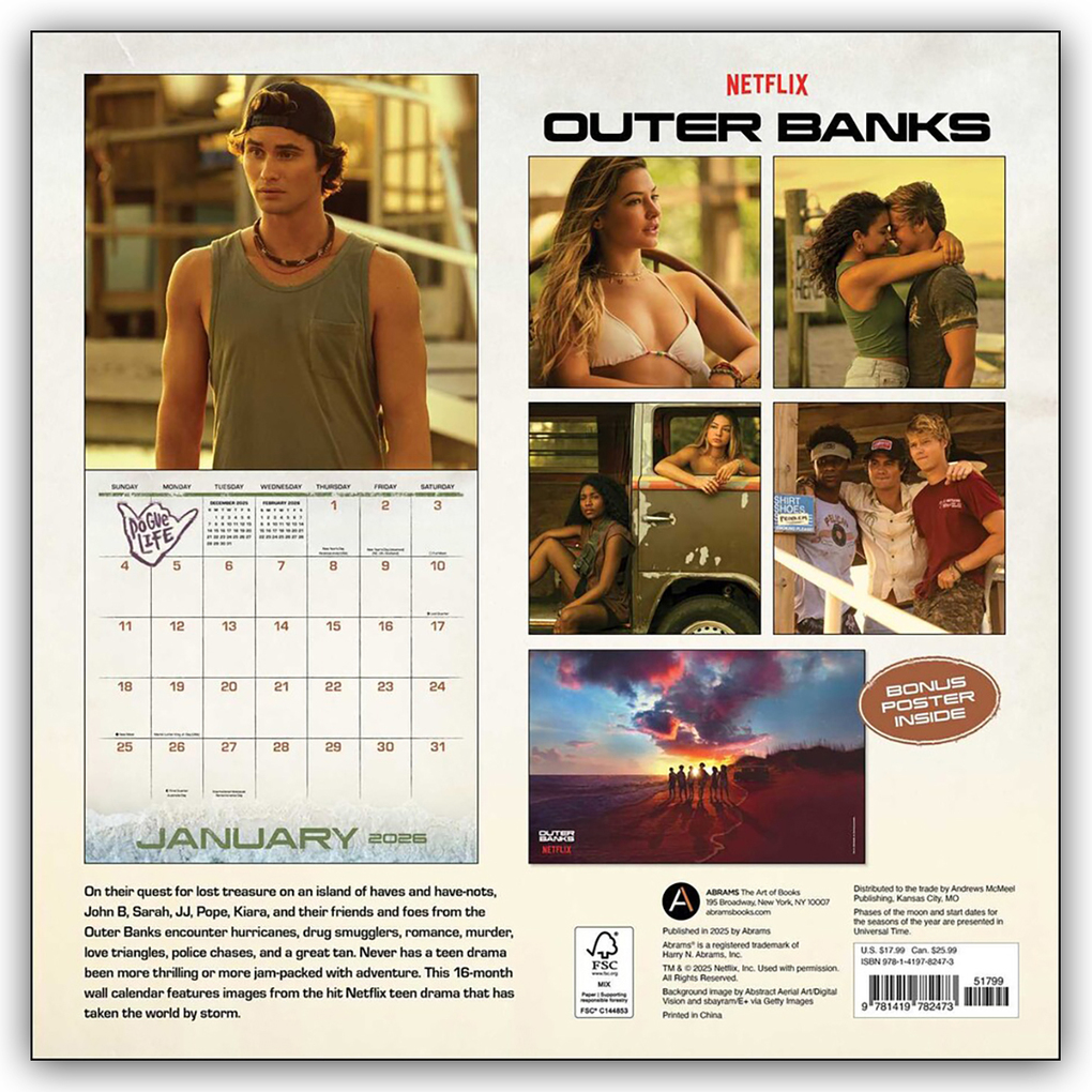 Outer Banks - Netflix 2026 - Wandkalender - Original Harry N. Abrams ...