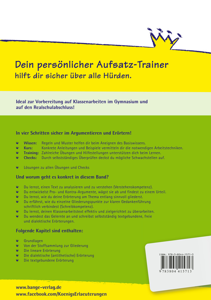 Buch (kartoniert): "Aufsatz - Argumentieren und Erörtern. Deutsch ...