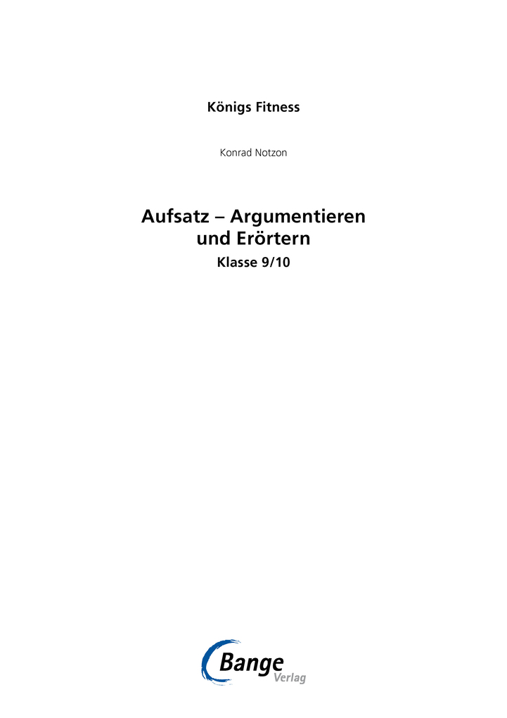 Buch (kartoniert): "Aufsatz - Argumentieren und Erörtern. Deutsch ...